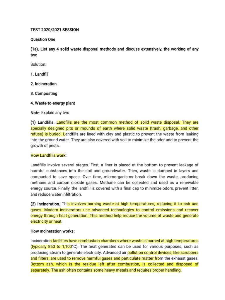 Che 544 2020-2021 PQ Solution - Eben | PDF | Climate Change | Eutrophication