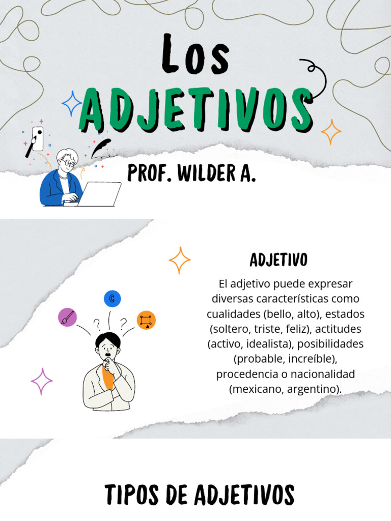 Los Adjetivos | PDF | Adjetivo | Morfología