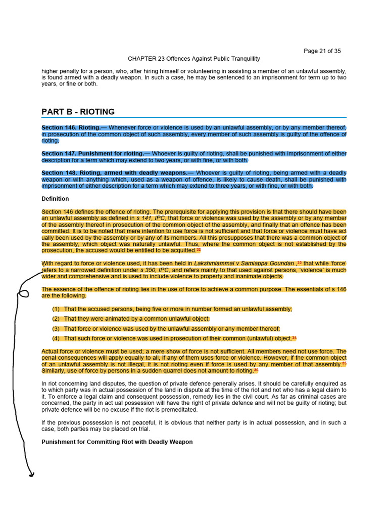 Rioting Affray and Sec 153A | PDF | Riot | Crimes