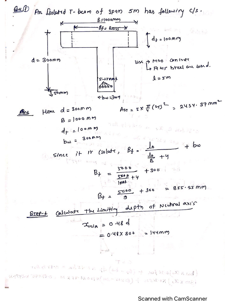 Design of T Beam | PDF