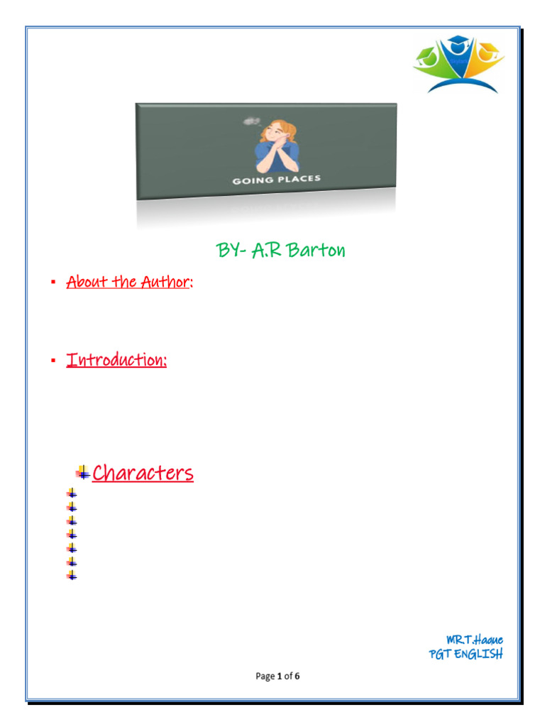 A.R. Barton's "Going Places" Analysis | PDF