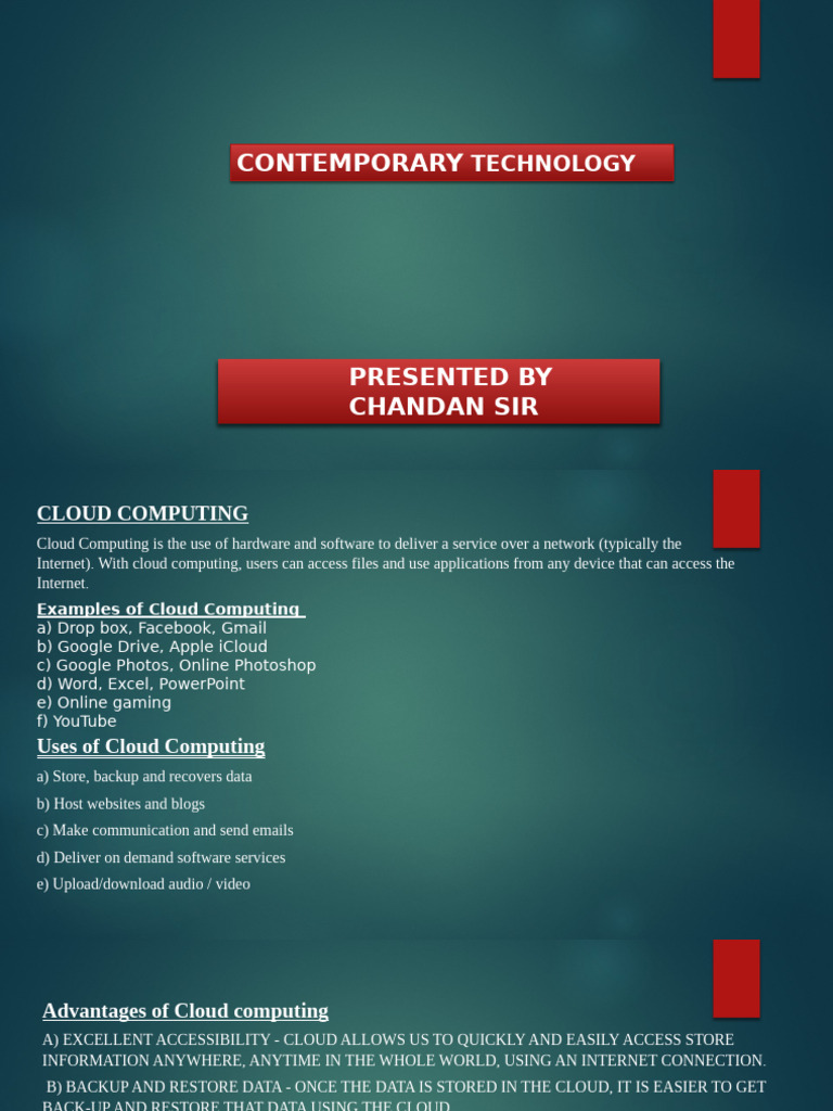 Contemporary Tech | PDF | Internet Of Things | Cloud Computing