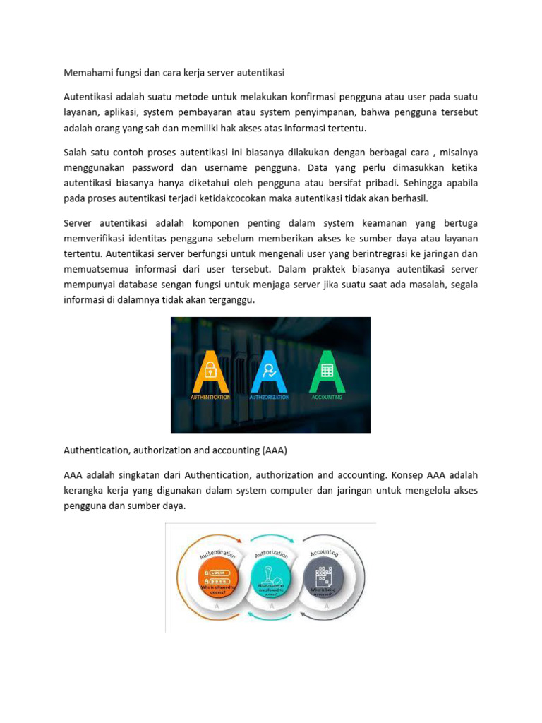 Fungsi dan Cara Kerja Server Autentikasi | PDF