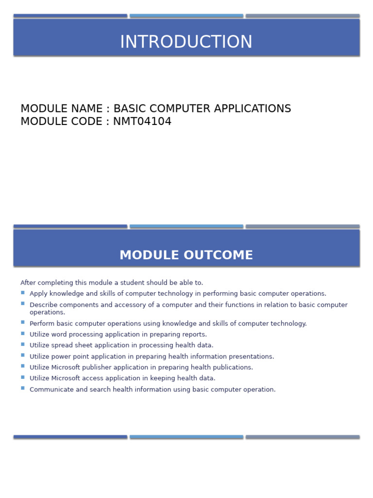 Micro Computer Application NMT S1.1 | PDF | Computer Hardware | Computer Data Storage