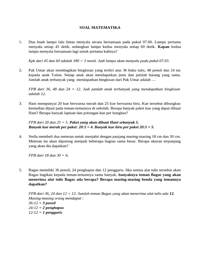 Soal Matematika | PDF