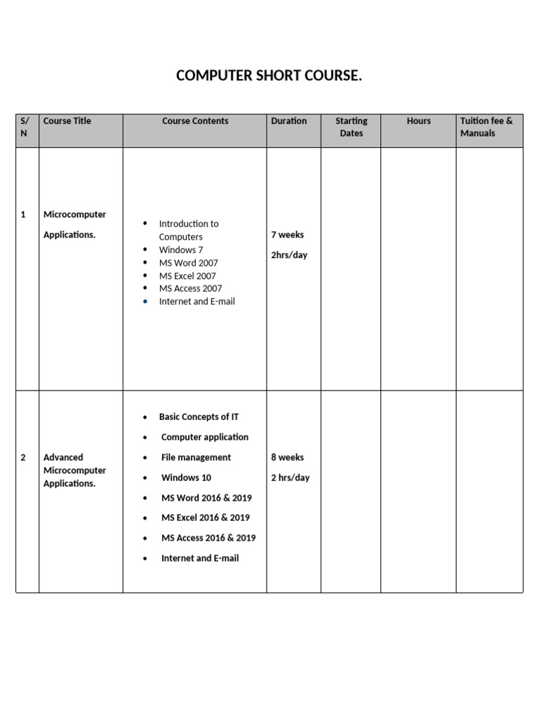 Computer Training | PDF | Microsoft Access | Software