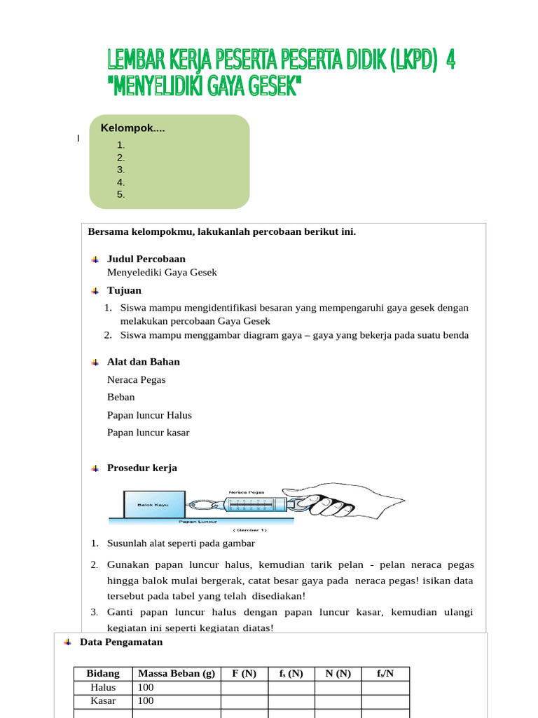 LKPD 4 Gaya Gesek | PDF