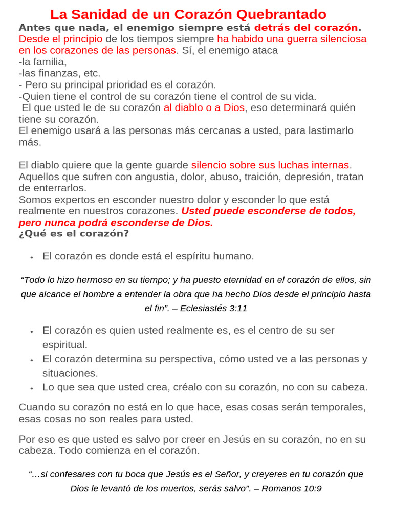 Sanidad del Corazón Quebrantado | PDF | Dios