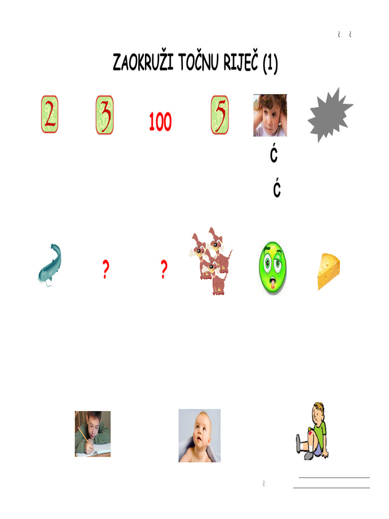 Zaokruzi Rijec 3 Slova Teze | PDF