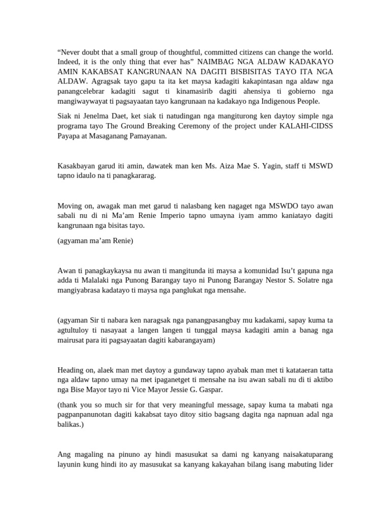 Ilokano Script Groundbreaking | PDF