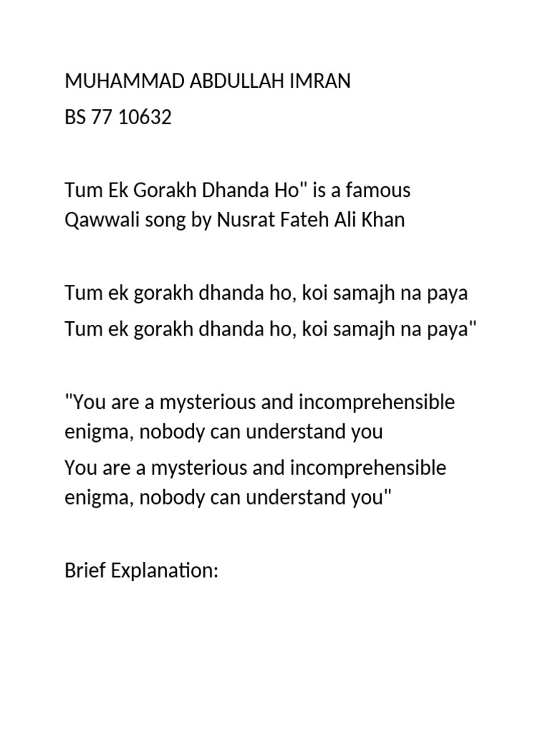 Muhammad Abdullah Imran | PDF | Poetry