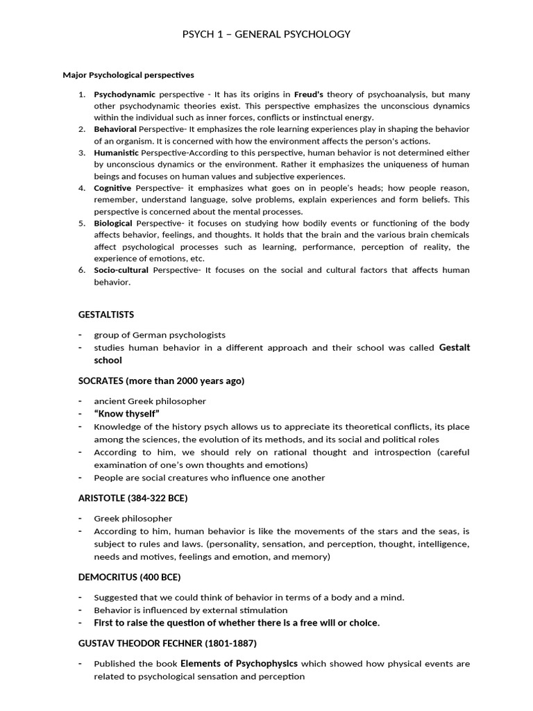 2nd HANDOUT | PDF | Psychology | Cognition