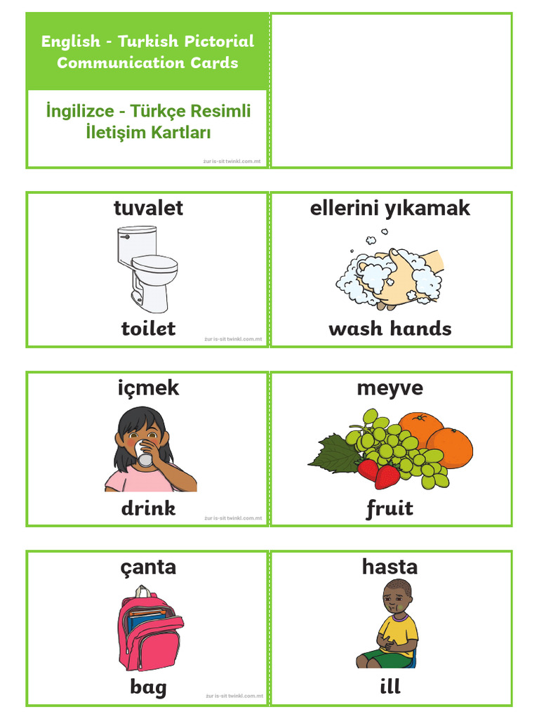 TR e 1674758114 Ingilizce Turkce Resimli Iletisim Kartlari - Ver - 1 | PDF