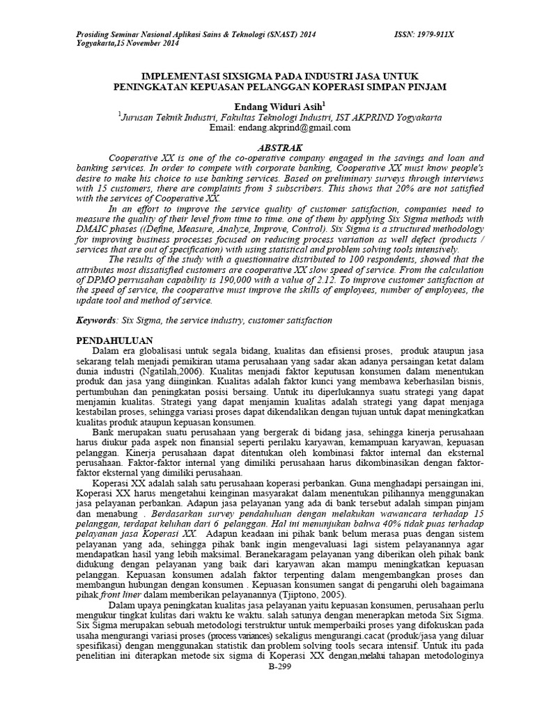 Six Sigma untuk Tingkatkan Kepuasan Koperasi | PDF | Bisnis