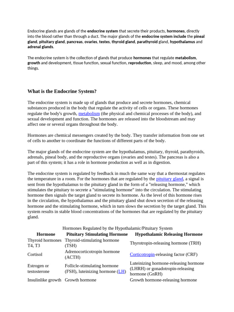 topic-2-endocrine | PDF | Endocrine System | Hypothalamus