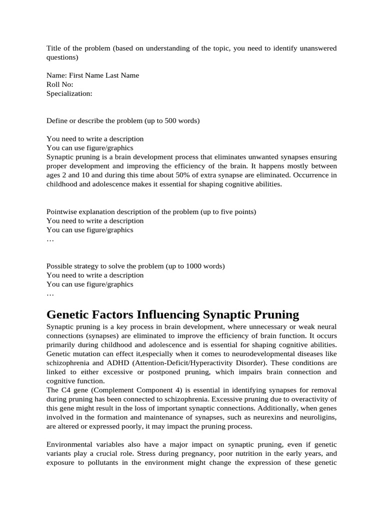 First Name - Family Name - Roll No | PDF | Schizophrenia | Attention ...