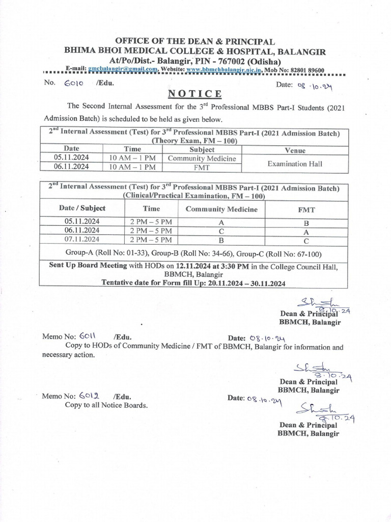 Second Internal Assessment of 2021 Batch | PDF