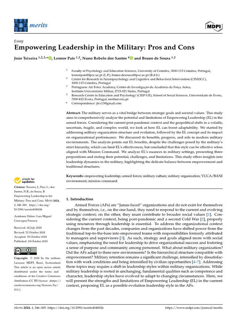 Empowering Leadership in The Military Pros and Con | PDF | Leadership ...