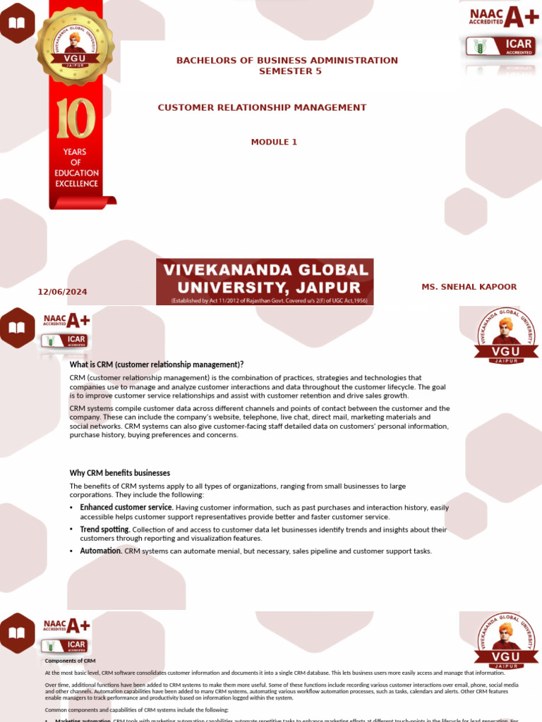 Module 1 CRM | PDF | Customer Relationship Management | Cloud Computing