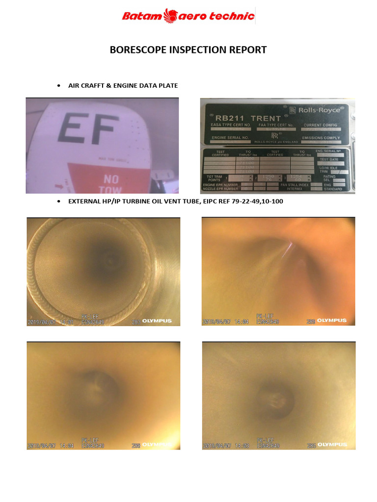 Borescope Inspection Report Pk-Lef #2 | PDF