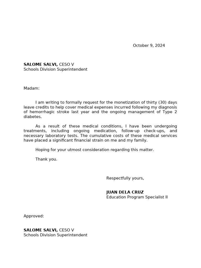 2024 Monetization of Leave Credits Letter | PDF