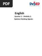 English: Quarter 2 - Module 2: Opinion-Marking Signals | PDF | Sentence ...