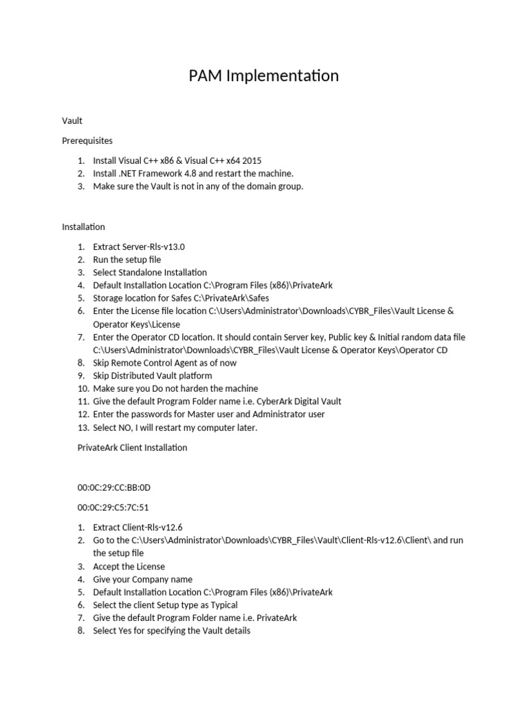 CyberArk-PAM Implementation | PDF | Login | Microsoft Windows