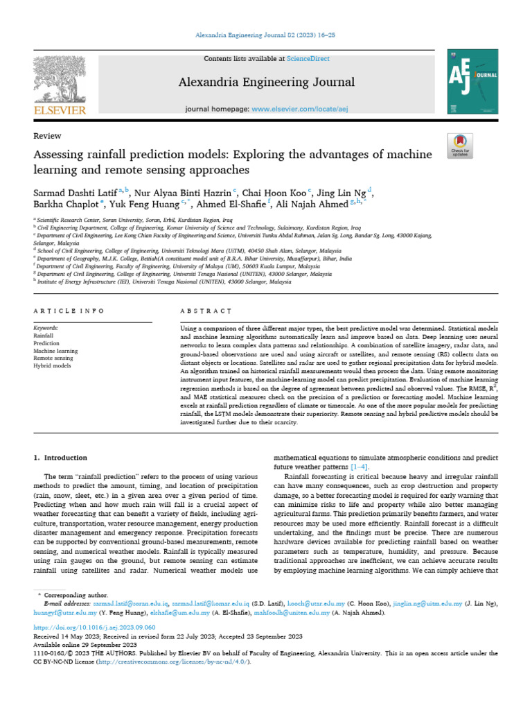 Assessing Rainfall Prediction Models | PDF | Machine Learning | Weather Forecasting