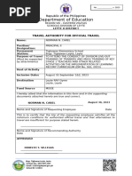 DepEd Travel Authority Form Template | PDF | Government