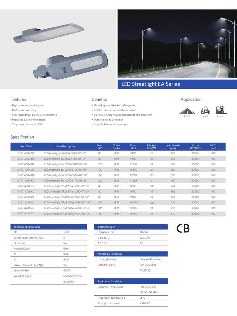 LED Streetlight EA Series | PDF | Alternating Current | Electrical ...