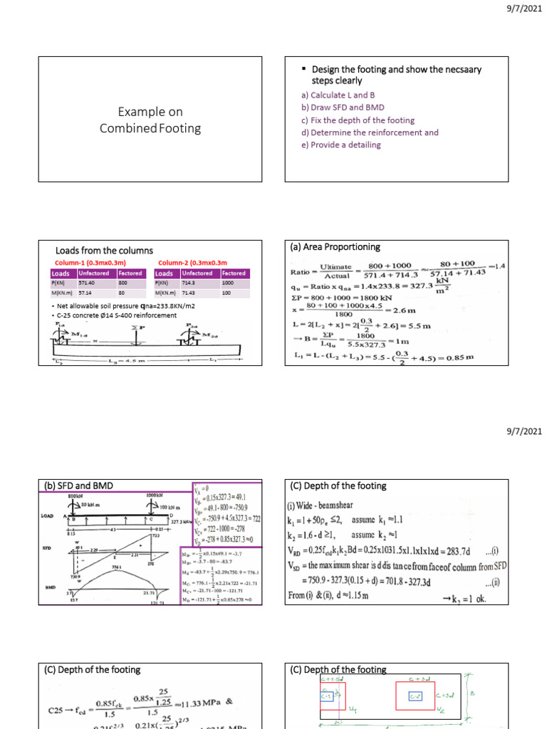 Example On Combined Footing | PDF | Technology & Engineering
