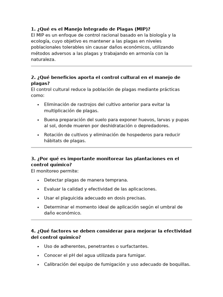 Manejo Integrado de Plagas MIP | PDF | Plaga (organismo) | Pesticida