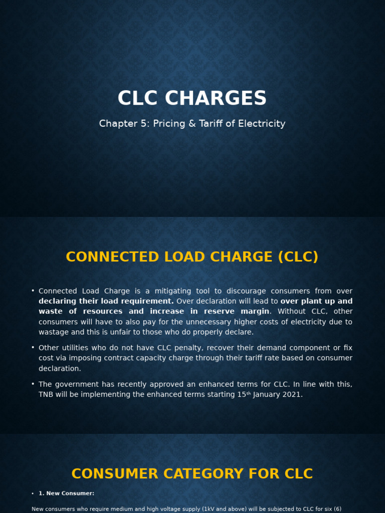CLC Charges Overview and Guidelines | PDF | Economies | Power (Physics)