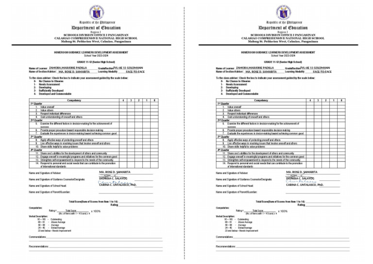 HGP Assessment Template | PDF