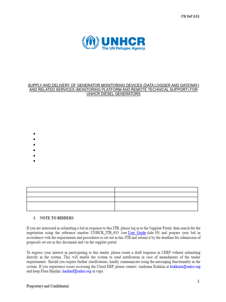 UNHCR ITB 633 - Cover Letter | PDF | Information Technology Management ...
