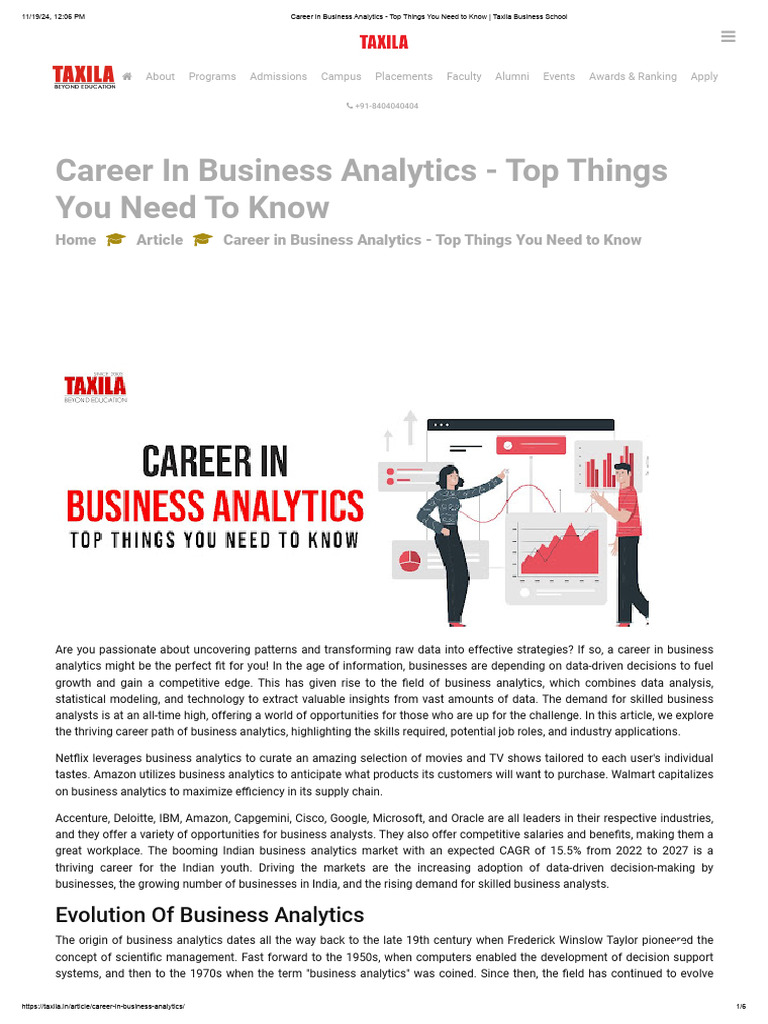 Career in Business Analytics - Top Things You Need To Know - Taxila ... Career in Business Analytics - Top Things You Need To Know - Taxila ...