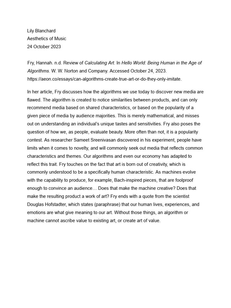 Article Summary - Algorithms | PDF