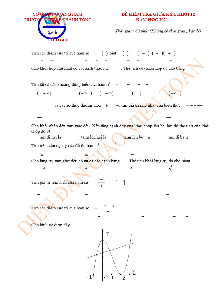 1205 DDGVT GK1 K12 THPT Le Thanh Tong QN 2021 2022 | PDF