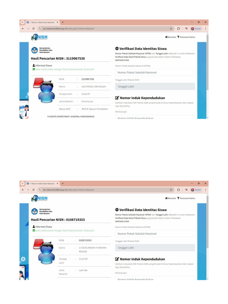 Bukti Ss Dapodik Peserta | PDF