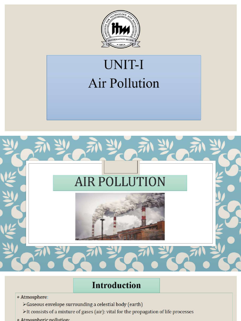 Air Pollution Introduction | PDF