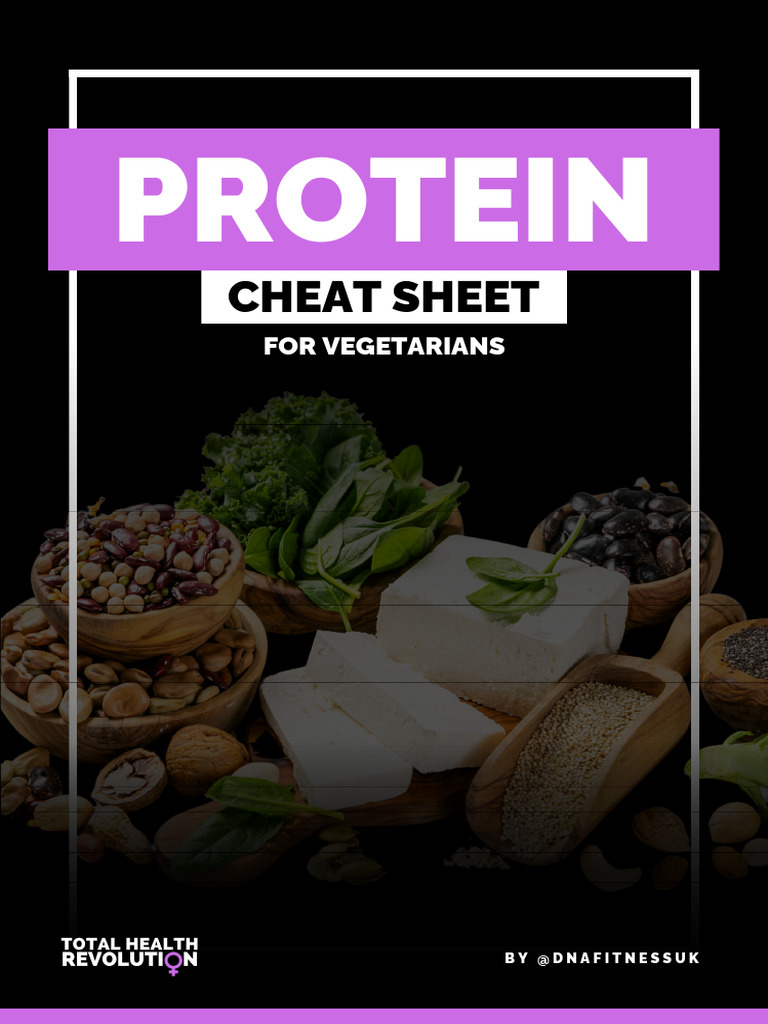 Protein Cheat Sheet For Vegetarians | PDF | Vegetarianism | Dieting