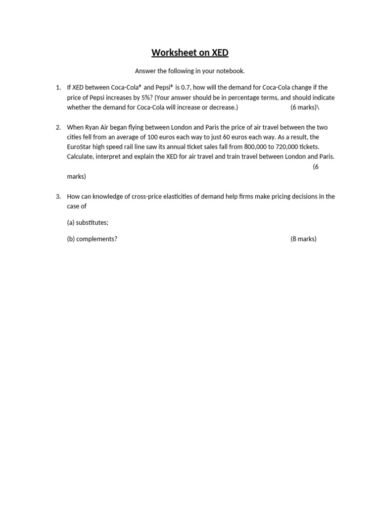 Worksheet On XED | PDF