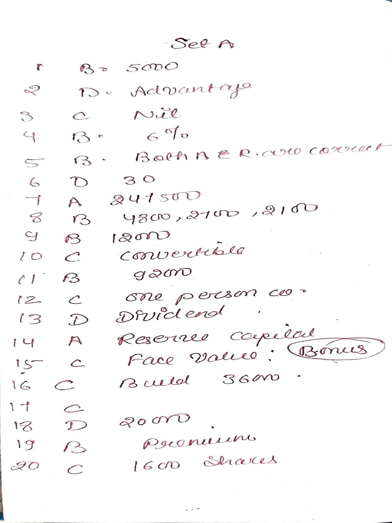 Ans Key Share | PDF
