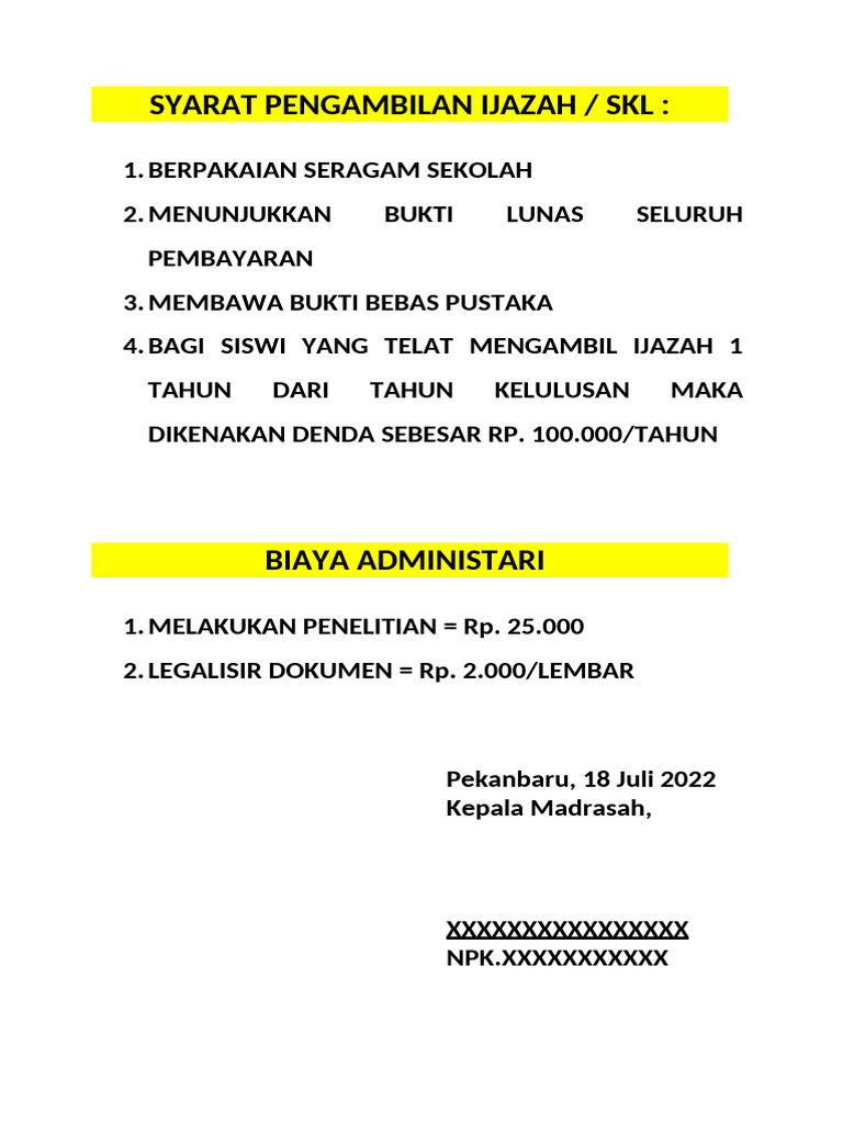 Syarat Pengambilan Ijazah | PDF Syarat Pengambilan Ijazah | PDF