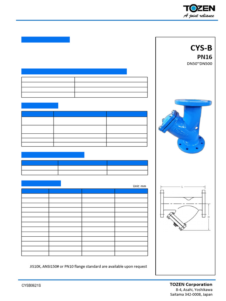 Iron Y Strainer Specifications and Dimensions | PDF | Steel | Metals