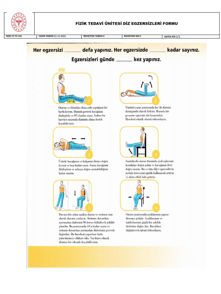 Diz Egzersiz Formupdf | PDF