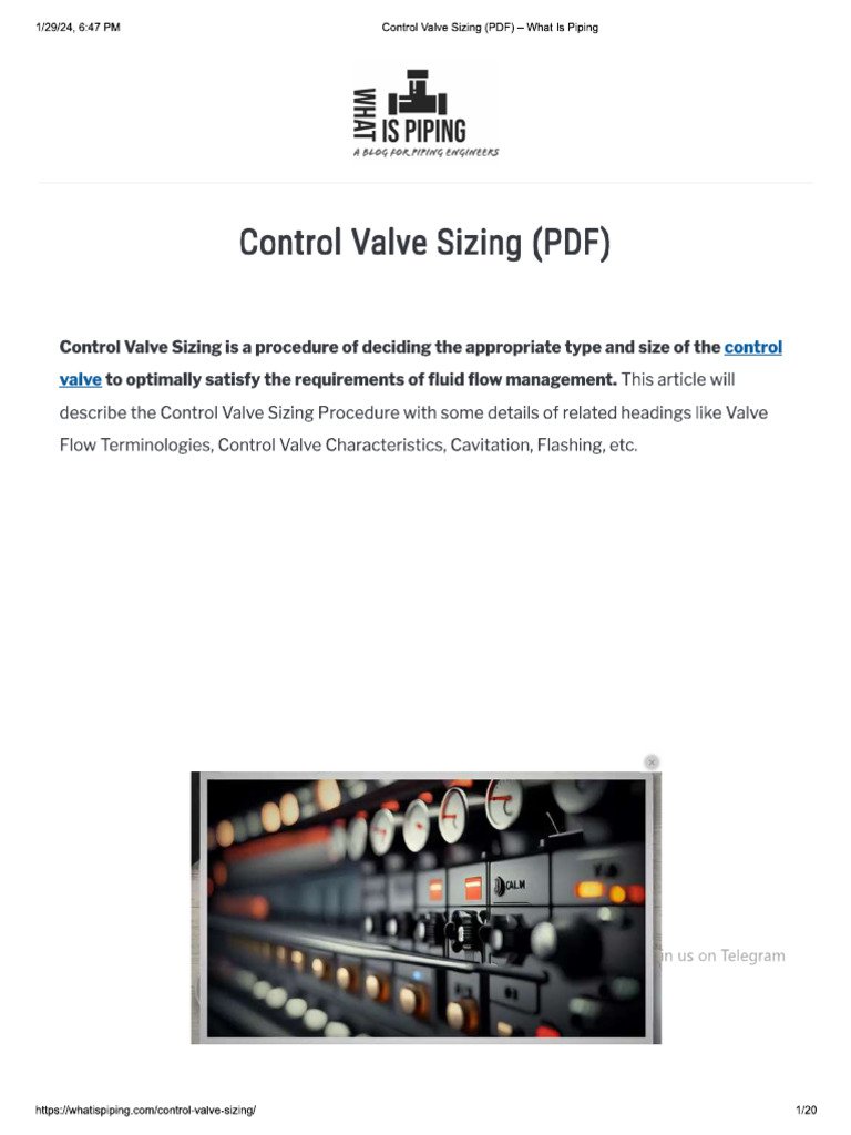 Control Valve Sizing | PDF
