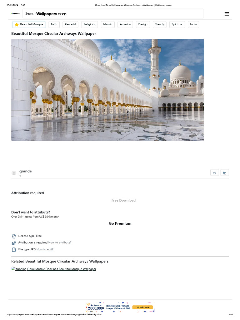 Beautiful Mosque Circular Archways Wallpaper: Search | PDF | Mosque | Dome