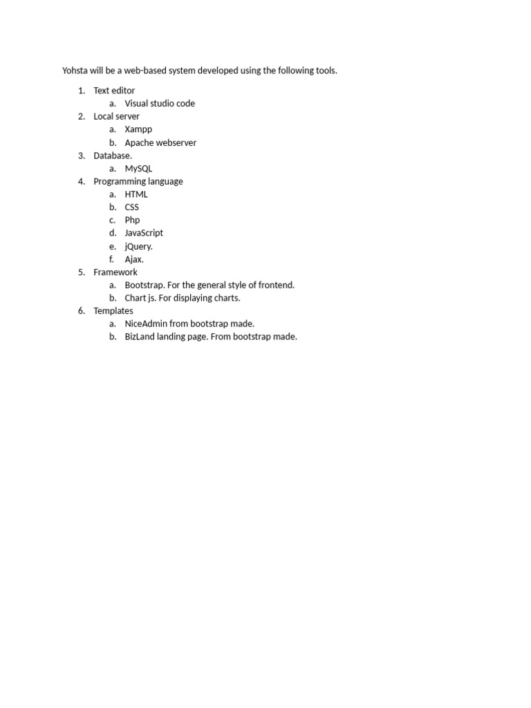 Yohsta Development Working Tools | PDF