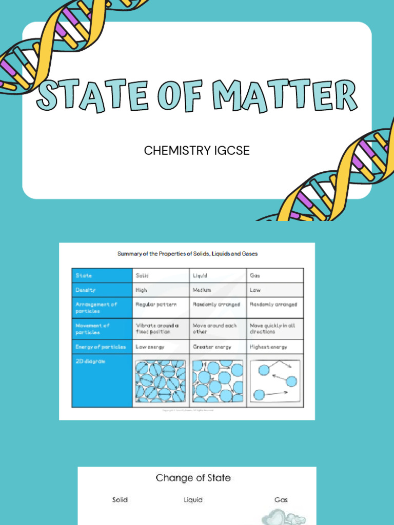Chemistry IGCSE: States of Matter Explained | PDF | Gases | Liquids